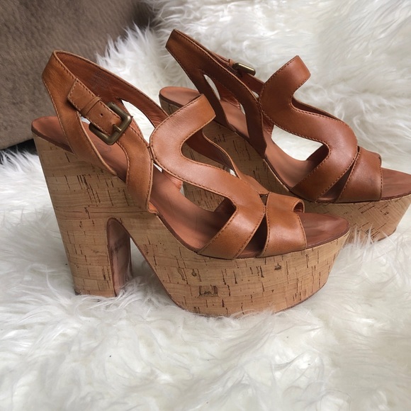 Ash | Shoes | Ash Hysteria Leather And Cork Platform Heels | Poshmark